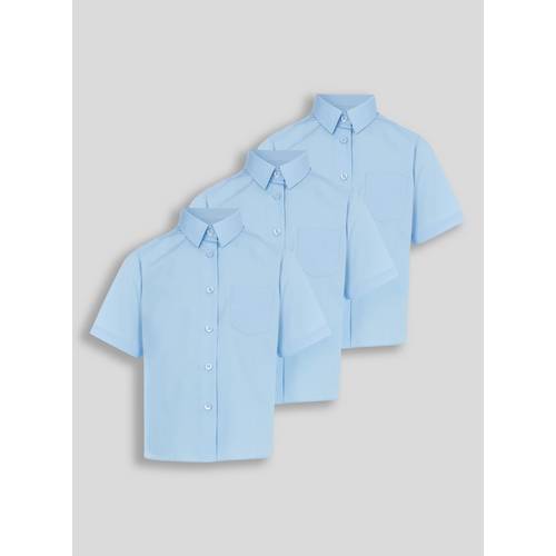 Buy Blue Woven Non Iron School Shirts 3 Pack - 10 years | Girls school ...