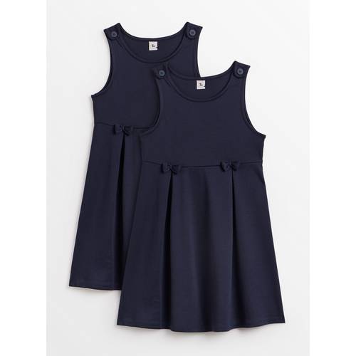 Buy Navy Jersey School Pinafore 2 Pack - 3 years | Girls school ...