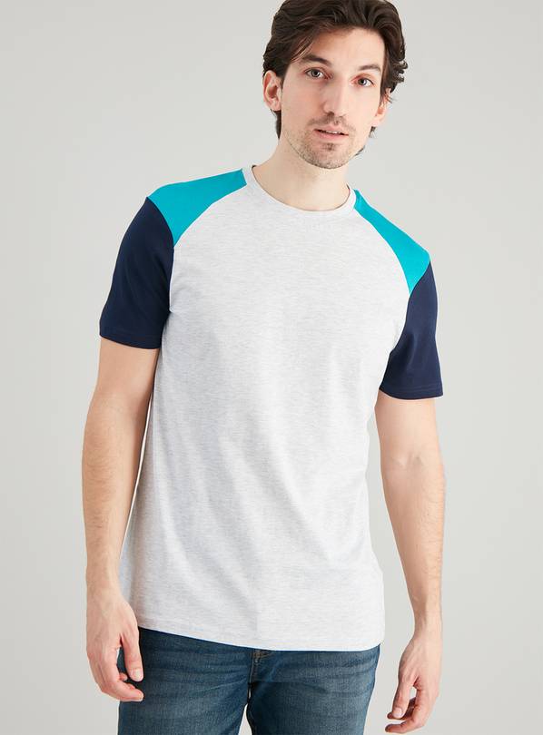 Buy Grey Raglan Sleeve T-Shirt - S | T-shirts | Argos