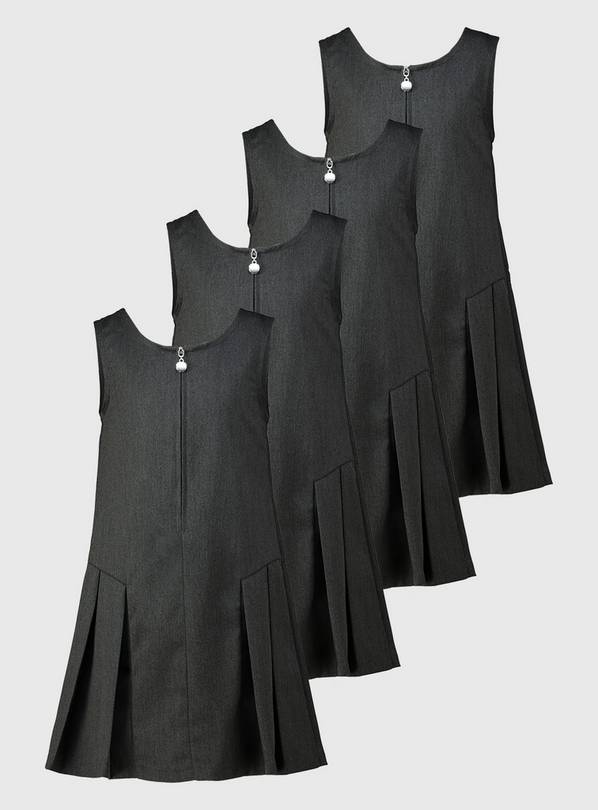Buy Grey Zip-Through Pinafore 4 Pack - 6 years | School dresses | Tu