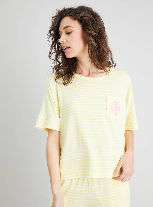 Buy Yellow Stripe Soft Knit Coord Pyjama Top - 6 | Pyjamas | Argos