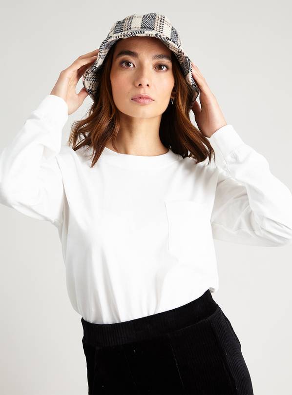 Buy Cream Boxy Long Sleeve Top - 26 | T-shirts | Argos
