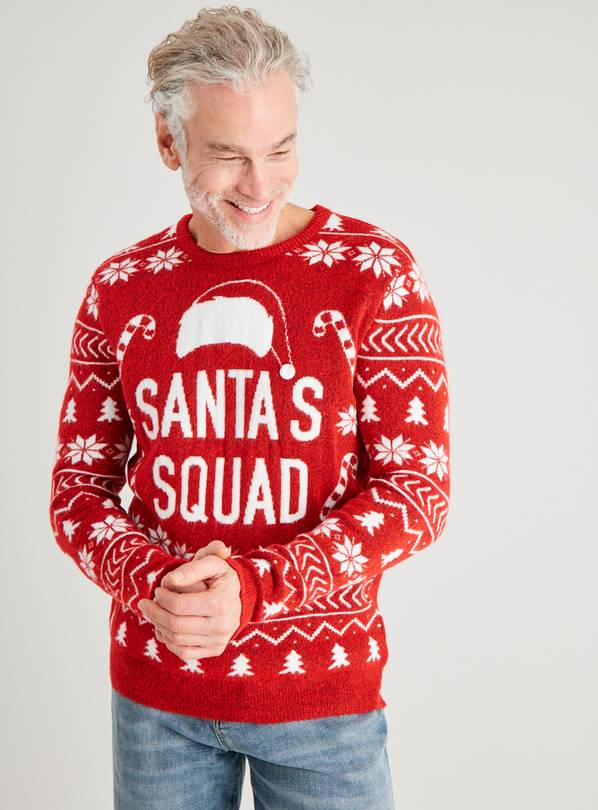 Buy Christmas Men's Family Red Santa's Squad Jumper - L | Jumpers and ...