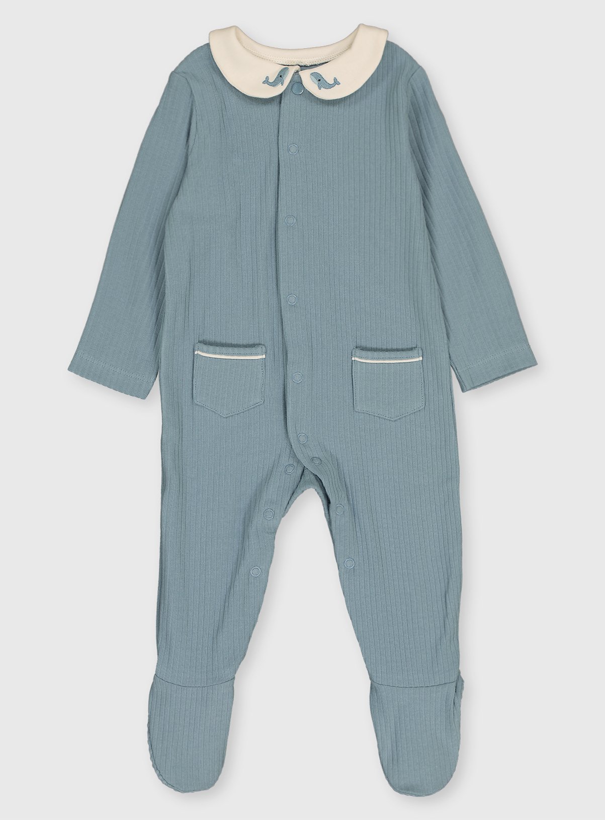 Blue Ribbed Collared Sleepsuit review | 8.7 / 10