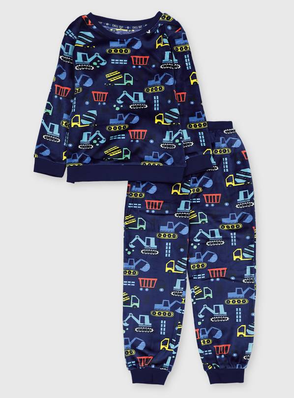 Buy Blue Vehicle Fleece Twosie Pyjamas - 1-1.5 years | Pyjamas | Argos