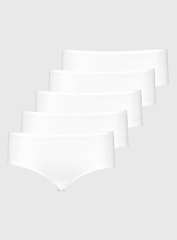 Buy White Knicker Shorts 5 Pack - 10 | Knickers | Argos
