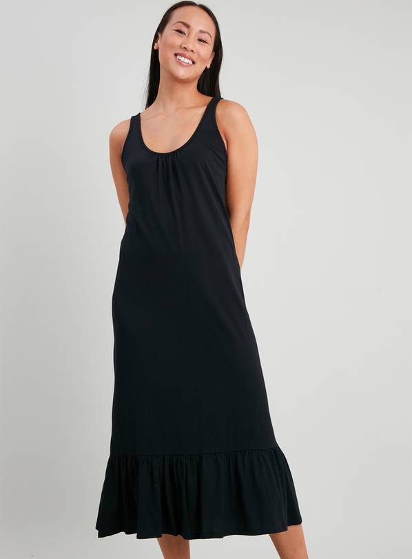 Buy Black Scoop Neck Midi Dress - 8 | Dresses | Argos