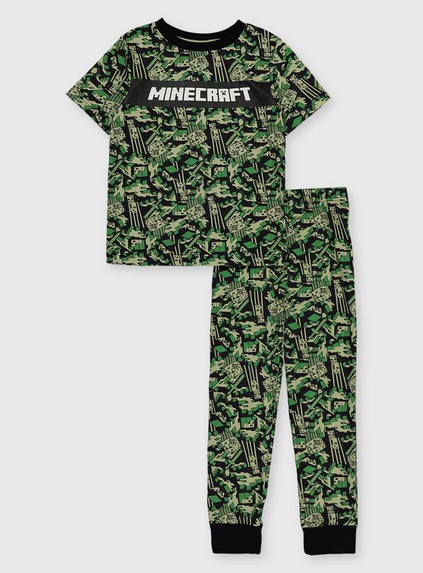 Buy Minecraft Green Camo Print Pyjamas - 10-11 years | Pyjamas | Argos