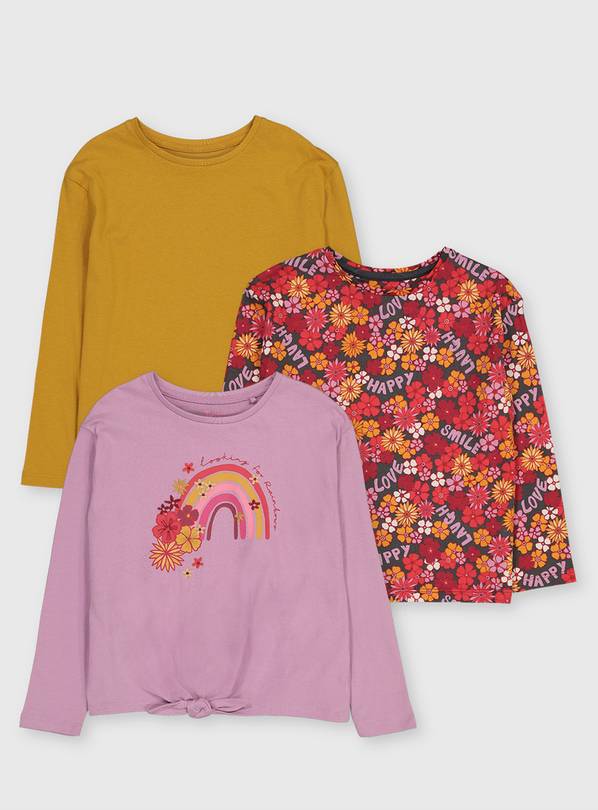 Buy Retro Floral & Rainbow Tops 3 Pack - 3 years | Multipacks | Argos