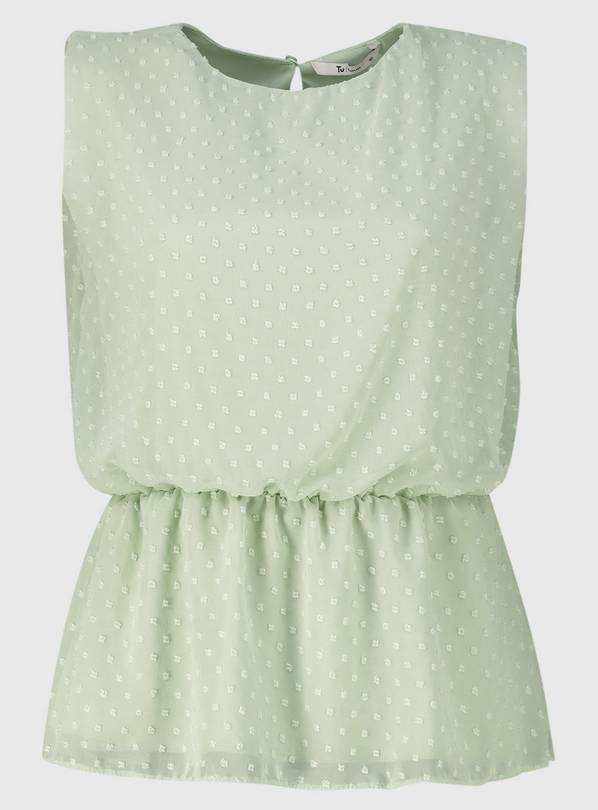 Buy Green Swiss Dot Shell Top - 14 | Shell tops | Argos