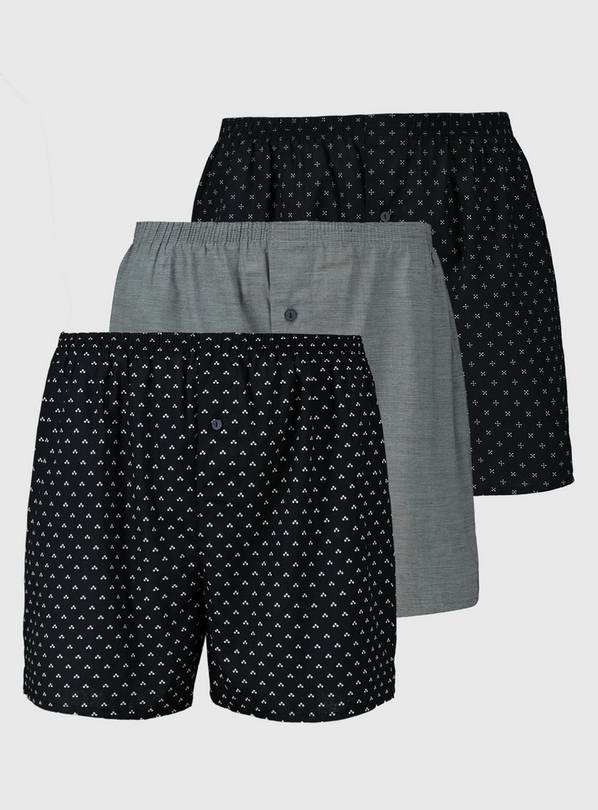 Buy Geo Print & Stripe Woven Boxers 3 Pack - XL | Multipacks | Tu