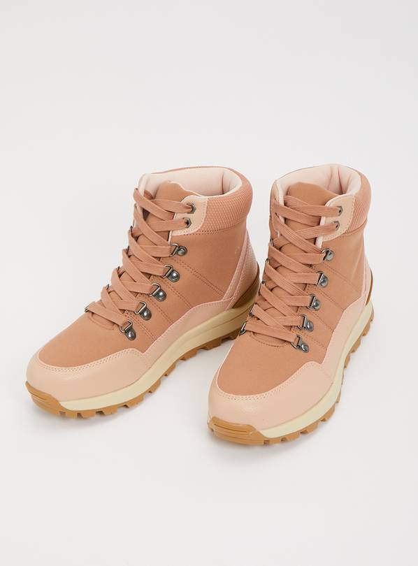 Buy Pink Lace Up Hiker Boots - 7 | Boots | Argos