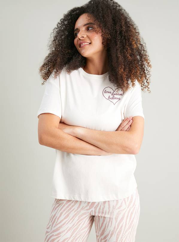 Buy Cream & Pink Zebra Print Pyjamas - 26 | Pyjamas | Argos