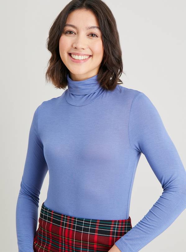 Buy Blue Roll Neck Top With Stretch - 18 | T-shirts | Argos