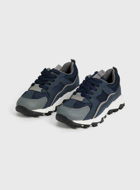 Buy Navy Mesh Panel Trainers - 4 | Trainers | Argos