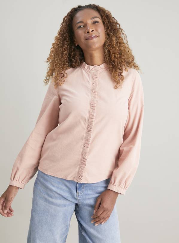 Buy Pale Pink Frill Detail Corduroy Shirt - 20 | Shirts | Argos