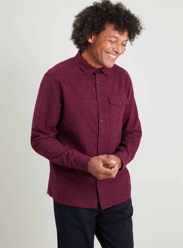 Buy Burgundy Neppy Regular Fit Shirt - XXL | Shirts | Tu