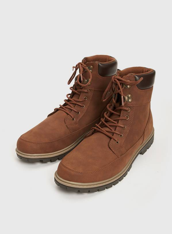 Buy Brown Lace Up Workman Boots - 9 | Boots and wellies | Argos