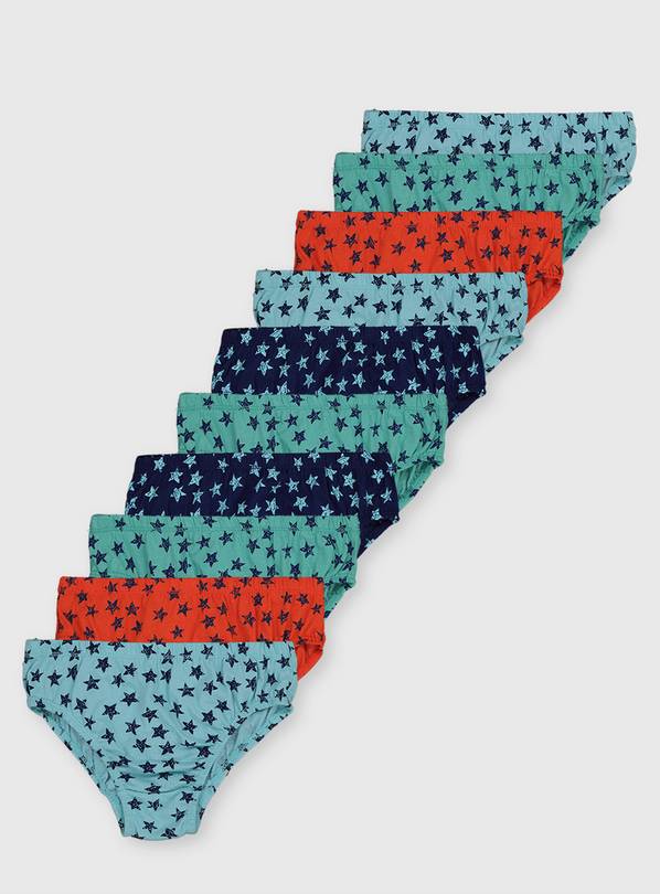 Buy Star Print Briefs 10 Pack - 8-9 years | Underwear and socks | Argos