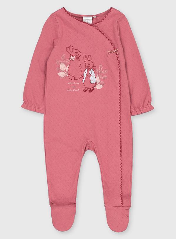 Buy Peter Rabbit Pink Embroidered Sleepsuit - 9-12 months | Sleepsuits ...