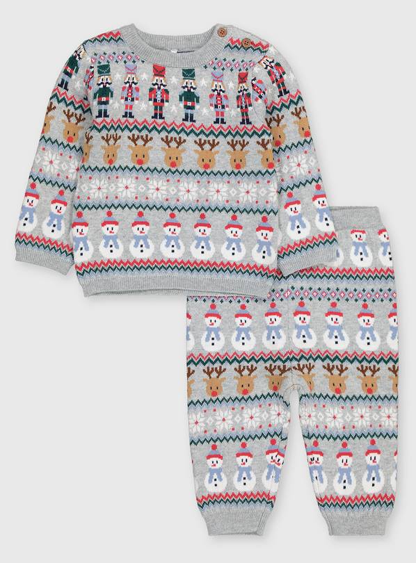 Buy Christmas Kids Fair Isle Knit Set Up to 1 mth | Outfits and sets ...