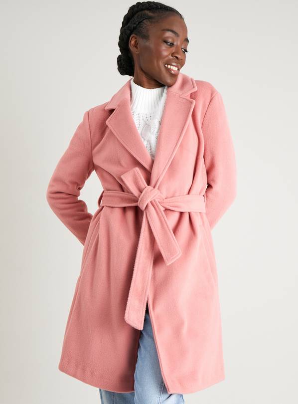 Buy Pale Pink Belted Coat - 24 | Coats | Argos