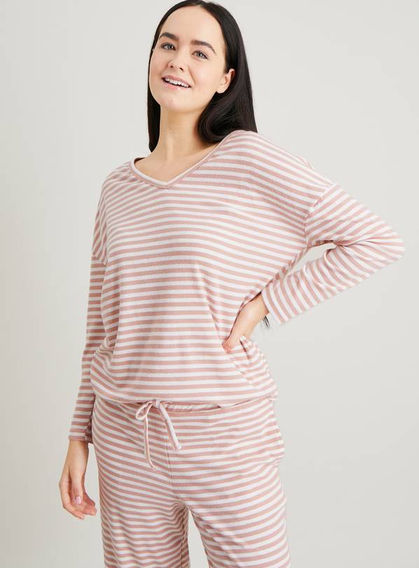 Buy Stripe Ribbed V-Neck Pyjamas - 18 | Pyjamas | Argos
