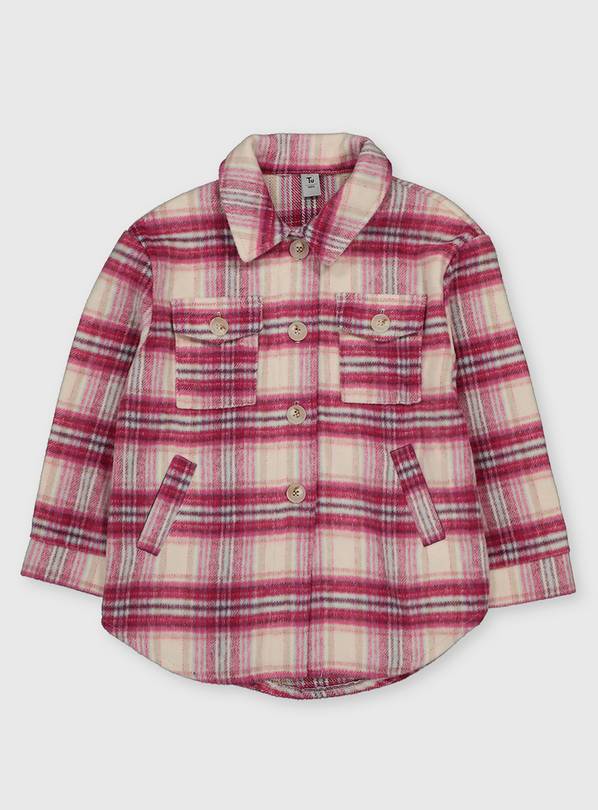 Buy Pink & Cream Check Shacket - 5-6 years | Coats and jackets | Argos