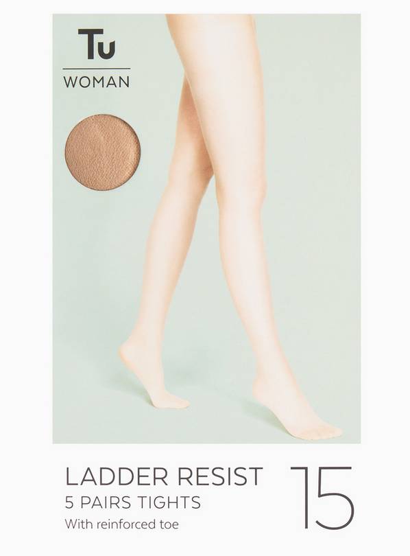 Buy Latte Nude 15 Denier Ladder Resistant Tights 5 Pack XL | Tights | Tu