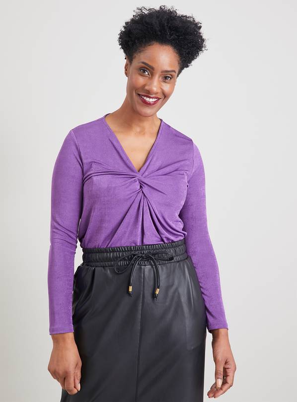 Buy Purple Twist Front Slinky Party Top - 20 | Tops | Argos