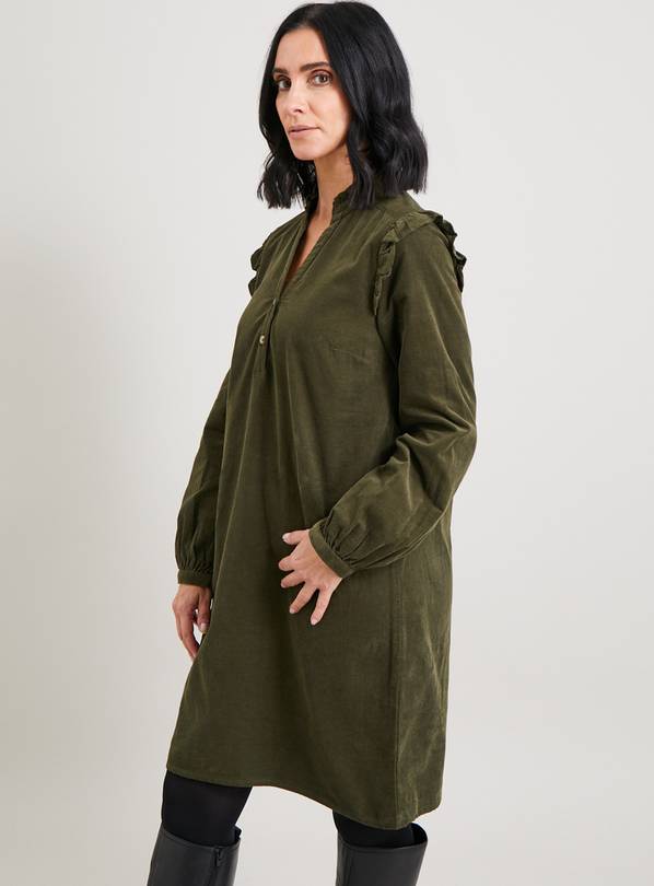 Buy Olive Green Corduroy Shirt Dress - 8 | Dresses | Argos