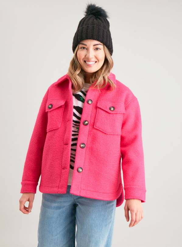 Buy Pink Bouclé Shacket - 24 | Coats | Argos