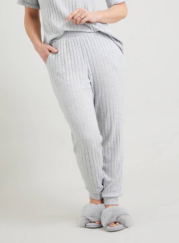 Buy Grey Ribbed Full-Length Coord Pyjama Bottoms - 10 | Pyjamas | Argos