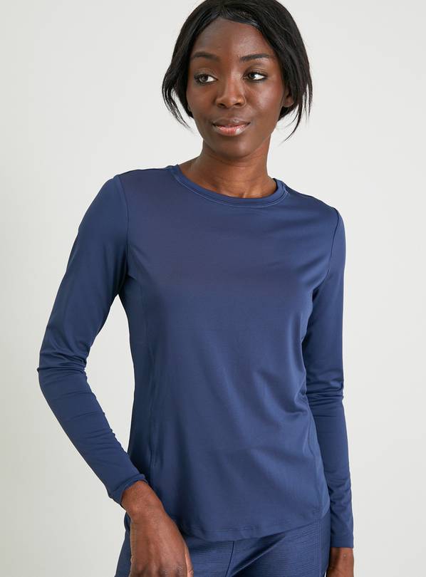 Buy Active Navy Base Layer Long Sleeve Top - 8 | Tops | Argos