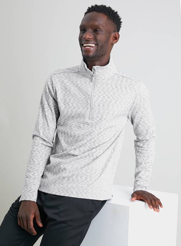 Buy Active Grey Space Dye Half Zip Top - M | T-shirts and polos | Argos