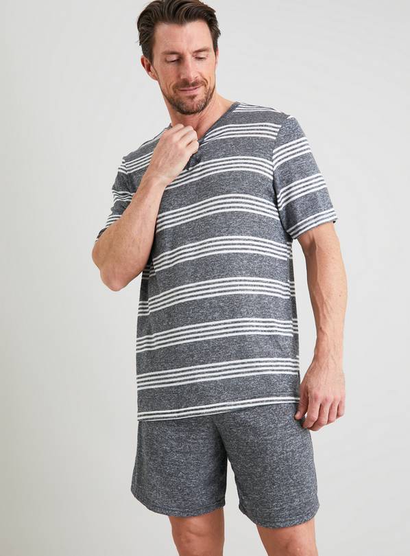 Buy Grey Stripe Soft Knit Shortie Pyjamas - XXXL | Pyjamas | Argos