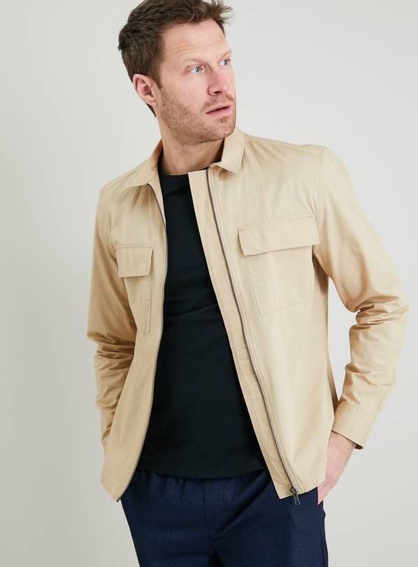 Buy Stone Zip-Through Lightweight Technical Jacket - M | Shirts | Argos