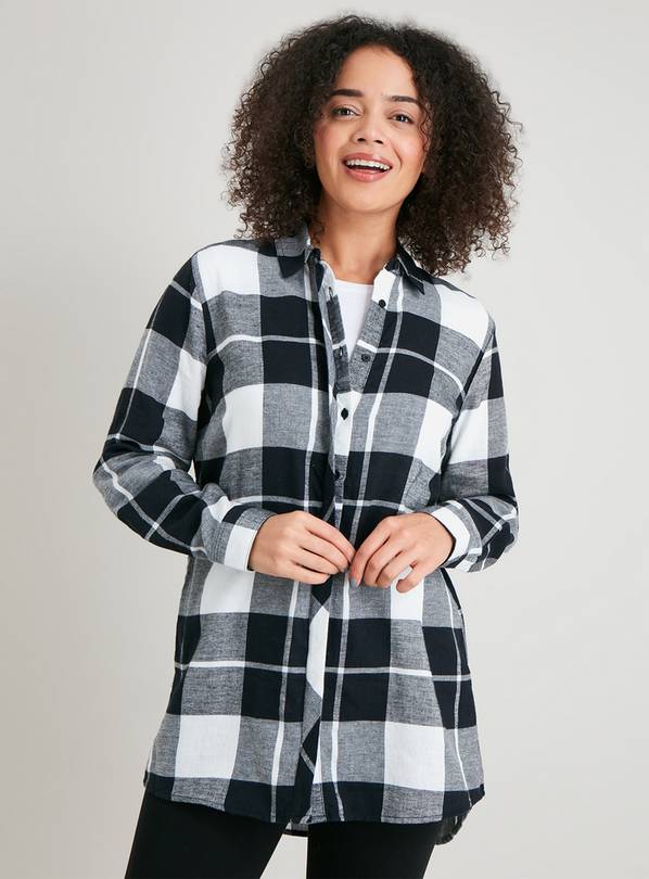 Buy Mono Check Longline Shirt - 18 | Shirts | Argos