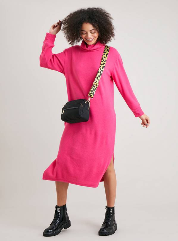 Buy Pink Soft Touch Roll Neck Jumper Dress - 24 | Dresses | Argos