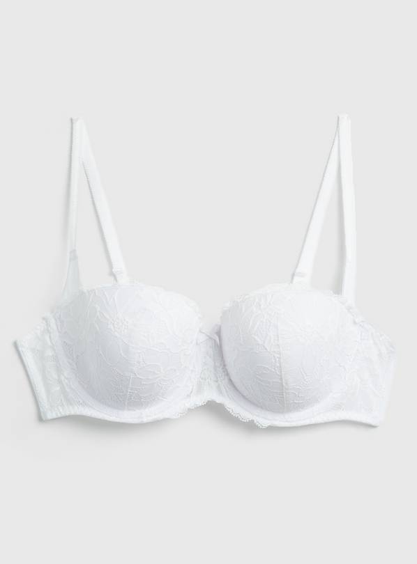 Buy A-E White Recycled Lace Balcony Bra 32D | Bras | Argos
