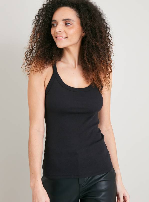 Buy Black Ribbed Cami Top 20 | Tops | Argos