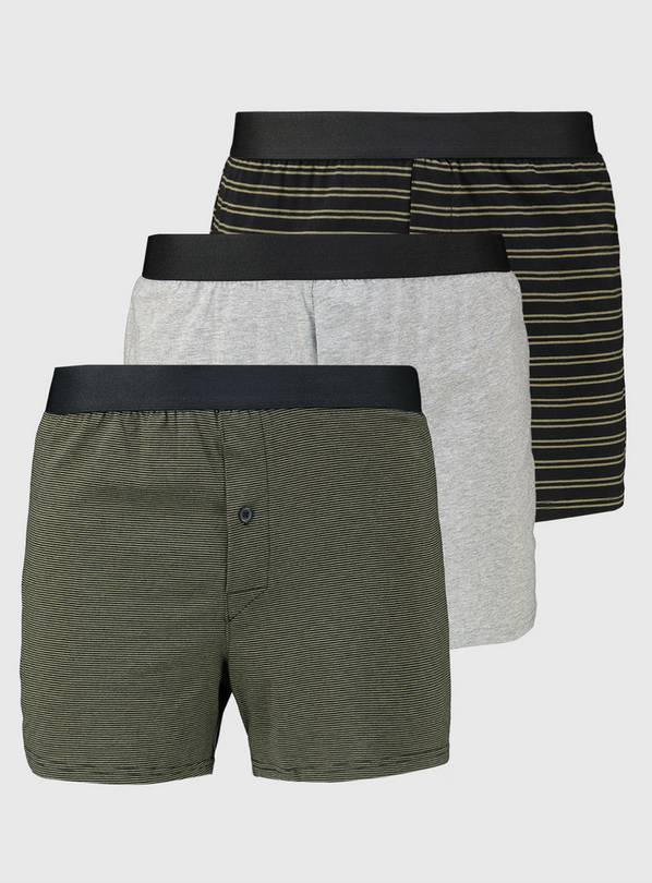 Buy Khaki Stripe Jersey Boxers 3 Pack - XL | Multipacks | Argos