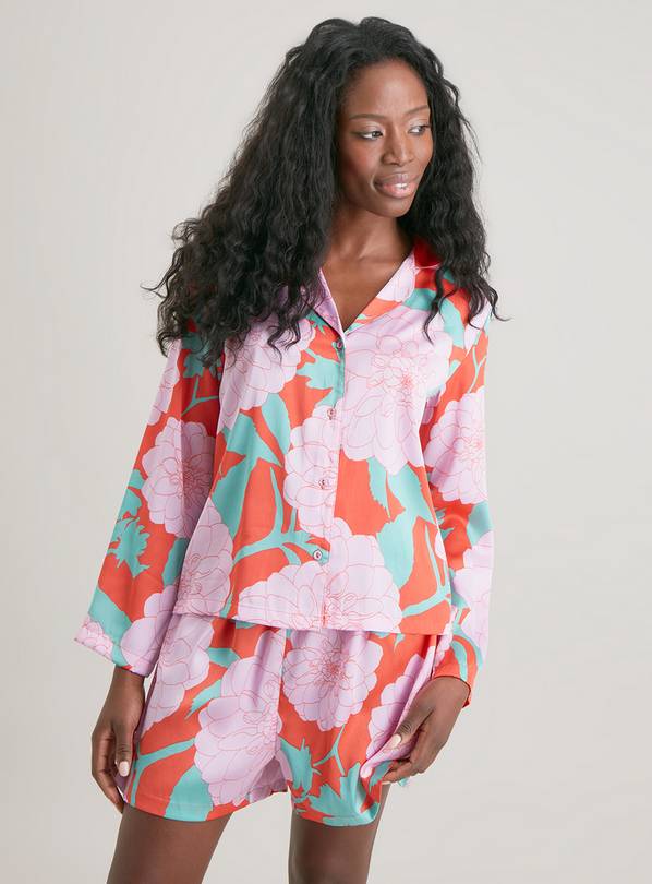 Buy Lilac Floral Satin Shortie Pyjamas - 8 | Pyjamas | Argos