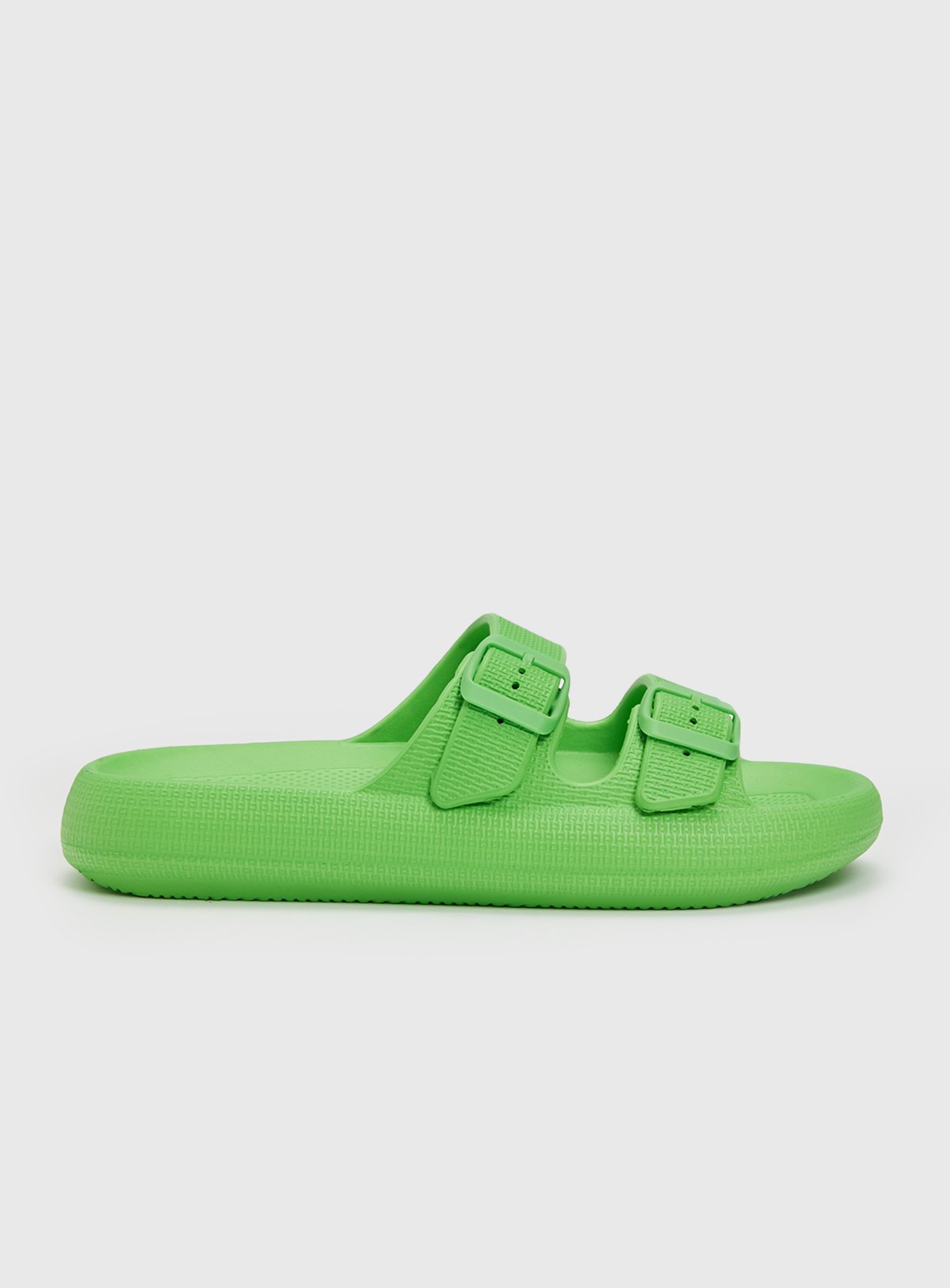 Bright Green Double Strap Chunky Pool Sliders review | 8.9 / 10
