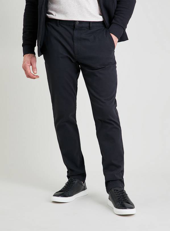 Buy Black Slim Leg Chinos With Stretch 34r Trousers Argos