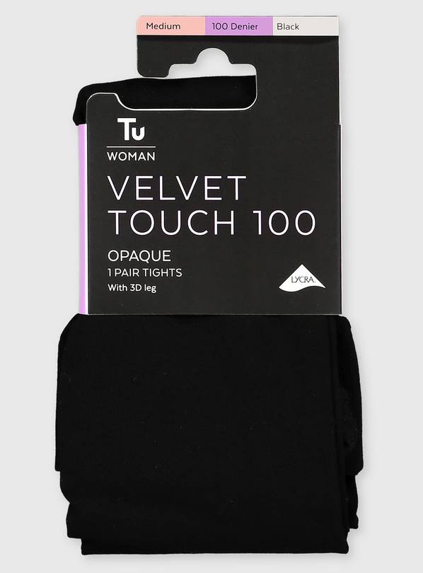 Buy Black Velvet Touch 100 Opaque Tights S | Tights | Argos