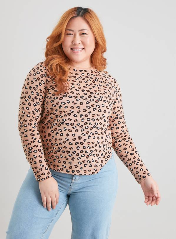 Buy Neutral Leopard Print Regular Fit T-Shirt - 24 | T-shirts | Argos