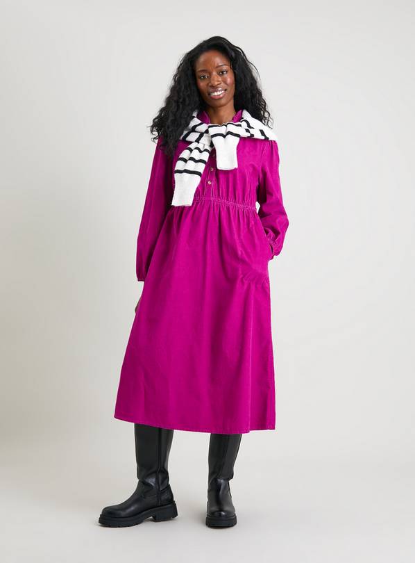 Buy Pink Corduroy Midi Dress - 12 | Dresses | Argos