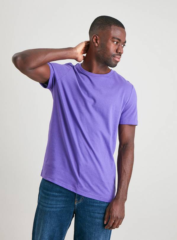 Buy Purple Crew Neck Regular Fit T-Shirt - XL | T-shirts and polos | Argos