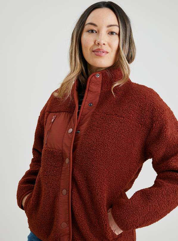 Buy Brown Borg Fleece Jacket - 10 | Coats | Argos